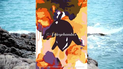 Diving Orca Orange Background Color-by Numbers - Fun Ocean Painting!