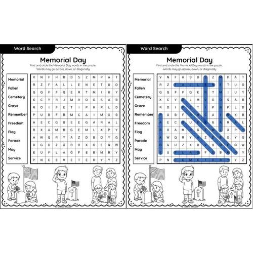 Memorial Day Worksheets & Activities | Reading, Writing, Card | Grades 3–5