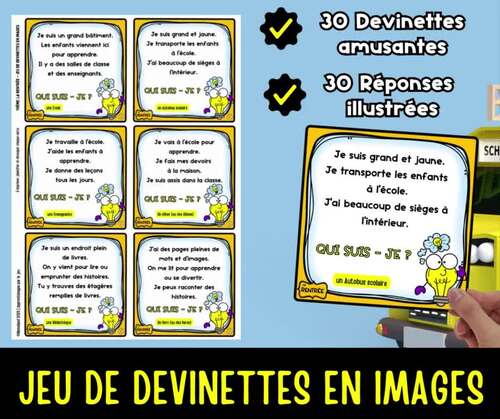 La rentrée. Jeu de devinettes en images by Nemoland - Apprentissage par ...