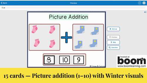Winter Math Addition and Subtraction to 20 Missing Addends Digital Boom ...