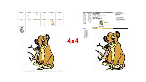 Cute Simba Cub and Timon Meerkat Disney Embroidery Designs - Instant ...
