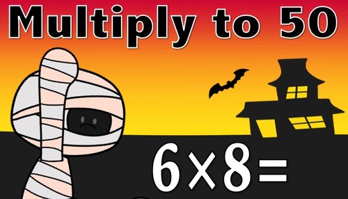 Halloween: Multiply up to 50 Fact Fluency: Math Brain Break | TpT