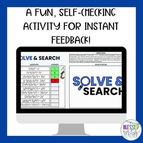 Laws of Exponents Product Rule Digital Activity & Worksheet - Algebra 1 ...