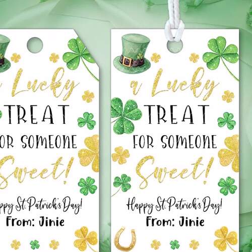 St. Patrick's Day Favor Tags, Shamrocks Clover St. Patrick's Day Gift ...
