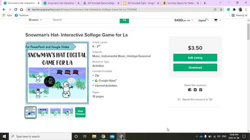Snowman's Hat- Interactive Solfege Game for Re by Miss Jayna's Music