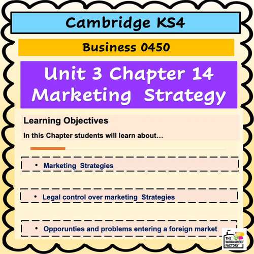 IGCSE Cambridge Business Studies (0450) Chapter 14 Marketing Strategy PPT