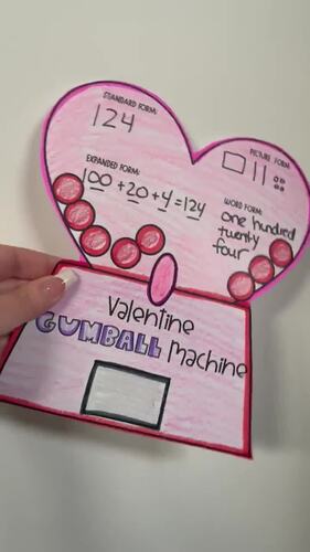 Valentines Day Math Place Value Craft Bundle by The Teaching Diva Corner