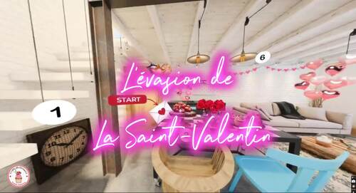 Jeu d'évasion La Saint-Valentin 360° Français A1 FLE digital Escape ...