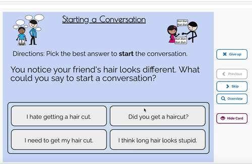 INITIATING A CONVERSATION- Pragmatic Language BOOM™ Cards-Social Skills
