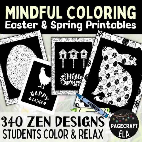 Easter and Spring Mindful Coloring | Classroom Décor | March April May