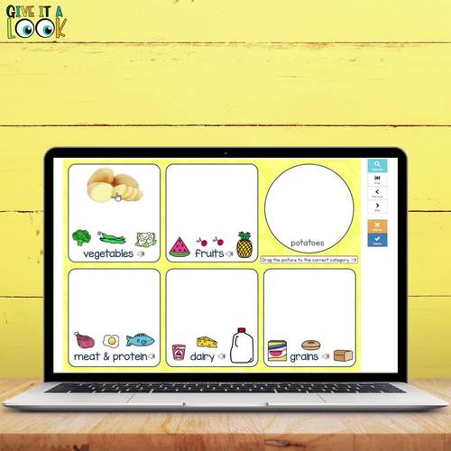 5 Food Groups | Food Group Sort Digital Task Cards by Give It a Look