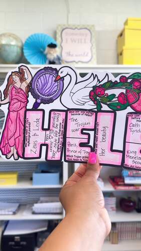 Helen of Troy, Greek Mythology Gods Craft Project, Coloring Page ...