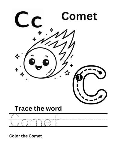 Space Uppercase Letter Tracing A–Z | Preschool Worksheets by BILQUISE ...