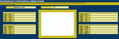 Integumentary System Medical Abbreviations Digital and Print Activity