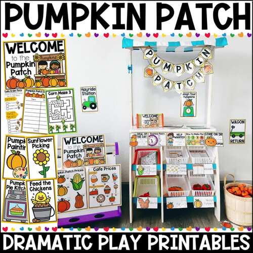 Pumpkin Patch Dramatic Play Bundle with Printables, Centers, Labels and ...