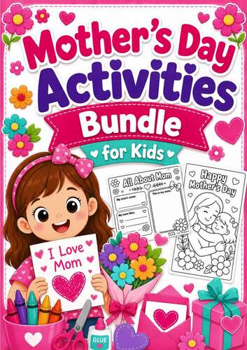 Mother’s Day Activities Craft Book Preschool Kindergarten Worksheets