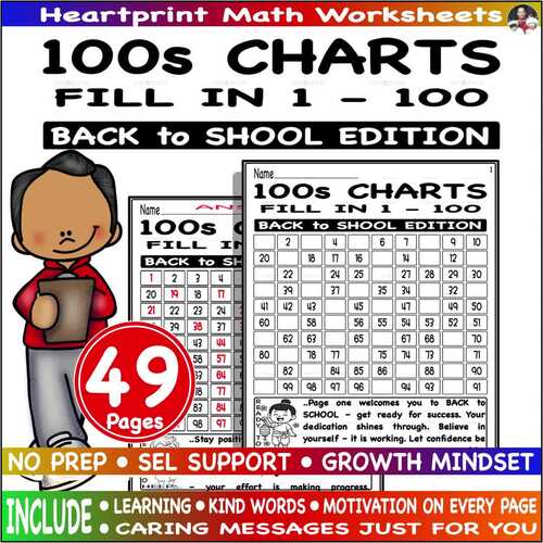 100s Chart Missing Numbers write to 1 - 100 Fill in Missing Numbers ...