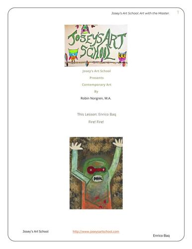 Enrico Baj Art Lesson Fire Fire Kinder 6th Grade Art History Drawing ...