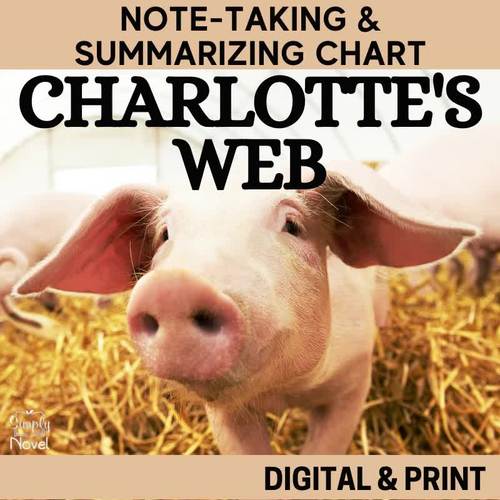 Charlotte’s Web Novel Study Notes | Note-Taking Chart + Chapter Summaries