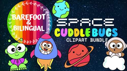 Cute Space Clipart Bundle - Cuddlebugs Collection | TPT
