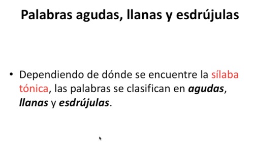 7/12 Clasificación de las palabras en agudas, llanas y esdrújulas by Paco