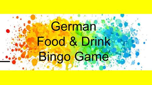 German Food & Drink Bingo Game Activity by Worksheet Whisperer | TPT