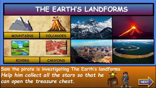 The Earth's Landforms:Google Slides, Distance Learning + PPT + Worksheet