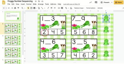Froggy Number Sequencing for Google Classroom by Kinder Obsessed