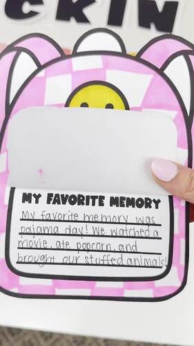 End of the School Year Memory Book Bag Craft, Bulletin Board, Activities
