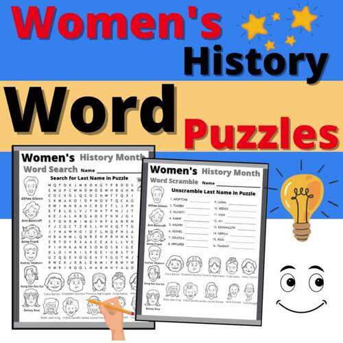 Womens History Word Search Puzzles Activity Heroes Vocabulary No Prep