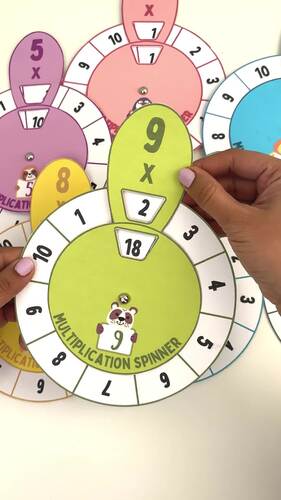 Multiplication Spinner Printable | Math tables Practice 1–10 ...