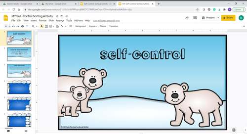 Self Control Digital and Printable Sorting Activity | TpT