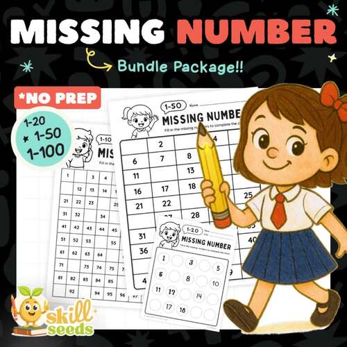 Missing Number Worksheets Bundle | Count 1–100 | Differentiated Math ...