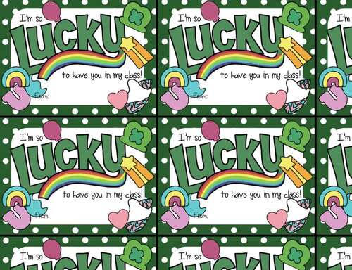 Lucky Charms Beginning of Year Gift Tag- I'm(We're) so lucky to have ...