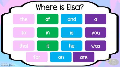 Sight Word Game: Where is Elsa? Frozen Game by Just Love 'Em | TpT