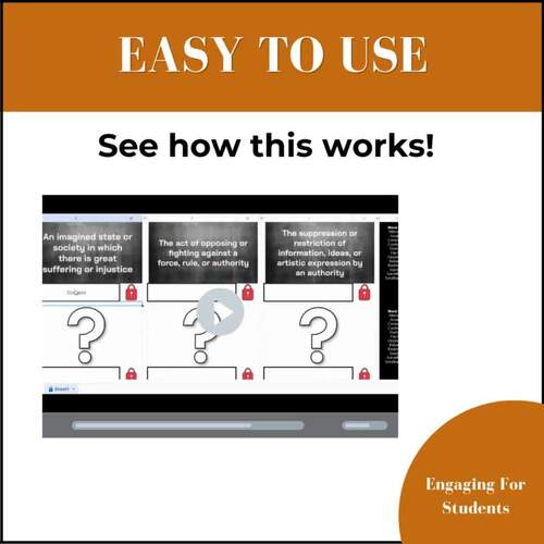Dystopian Vocabulary Activity and Word Wall Posters | TPT