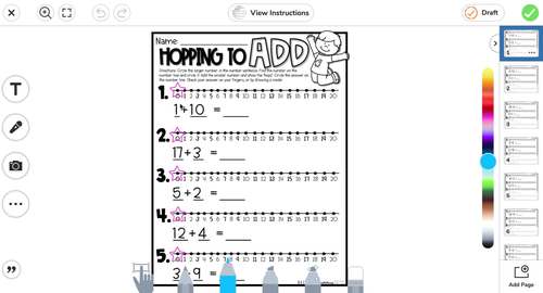 Hopping to ADD | DISTANCE LEARNING | SEESAW & GOOGLE COMPATIBLE | TpT