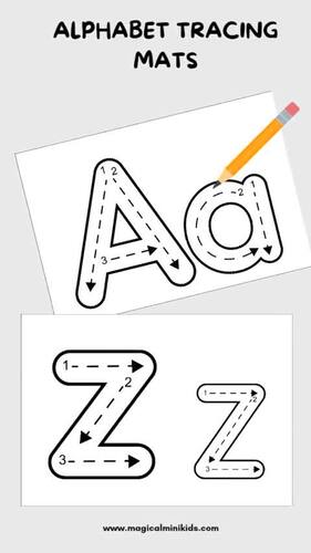 Alphabet Letter Tracing Mats, ABC Cards, Trace The Alphabet, Preschool ...