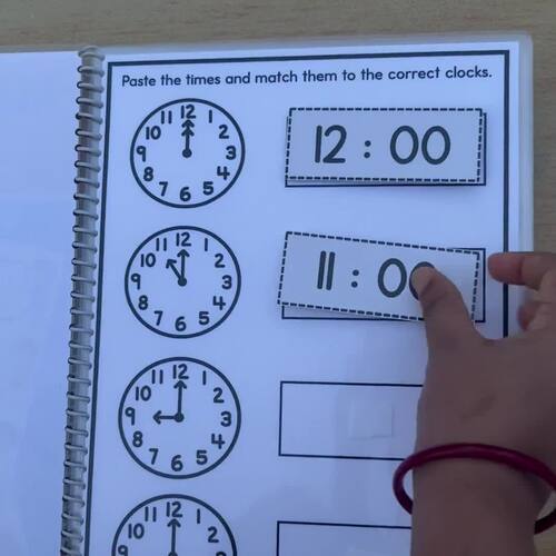 Telling Time Cut and Paste Worksheets | Telling Time to The Nearest 5 ...