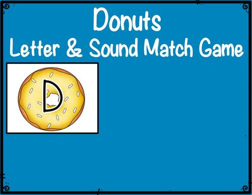 Donuts Themed Upper & Lowercase Letter & Sound Match Game | TPT