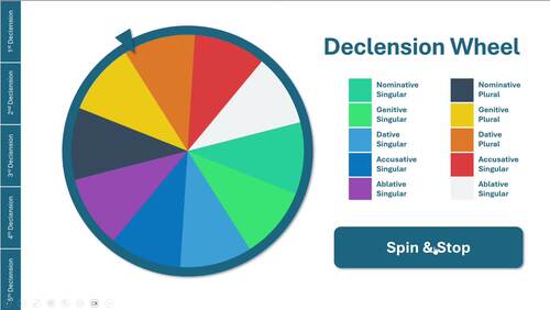 Latin Declension Digital Spinner | Practice Declining Latin Nouns
