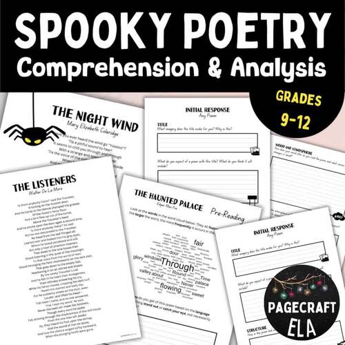 Spooky & Halloween Poems & Activities for 9th-12th Grade Poetry Analysis