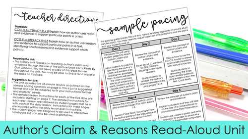 Author's Claim and Evidence | Use with Book Coral Reefs | 4th-6th Grade ...