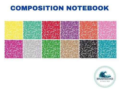 Composition Notebook Classroom Decor Set by BrushWaves Studios | TPT