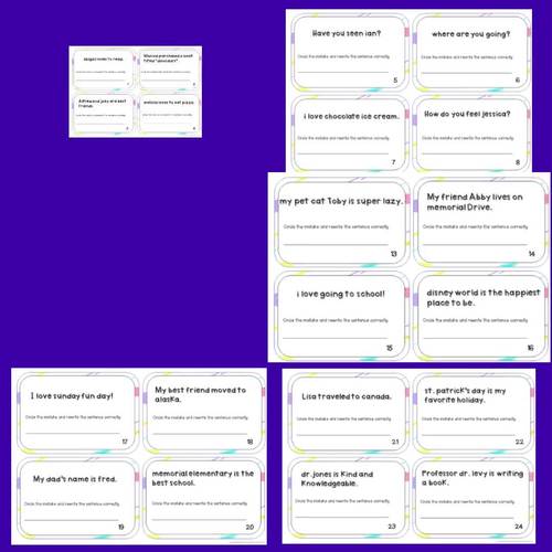 Bundle: Capitalization Rules PowerPoint, Graphic Organizers & Task Cards