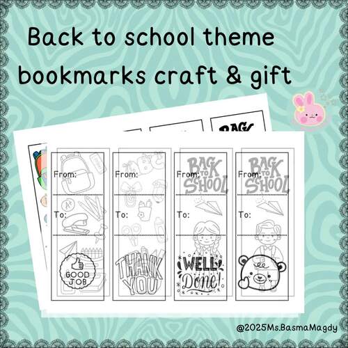 Back to School Bookmarks | 24 Student Gifts + 16 From/To Backs | Color ...