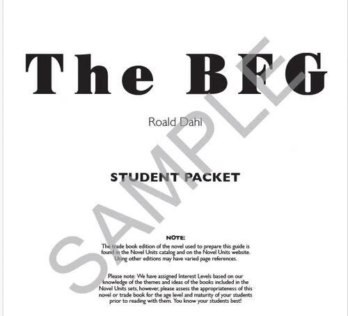 The BFG Novel Units® Student Packet Novel Study | TPT