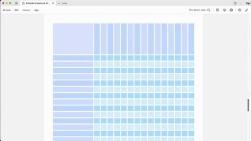 Editable Gradebook Template for 25 Students. Assignment Tracker. Grade ...