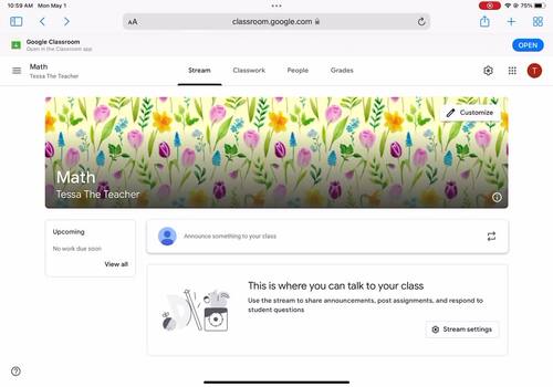 ANIMATED Google Classroom Header Banner GIF Colorful Spring Flowes