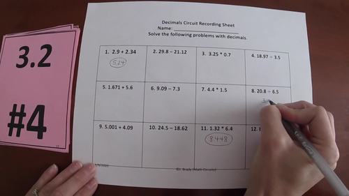 Decimals Circuit Activity by Math Circuits | Teachers Pay Teachers